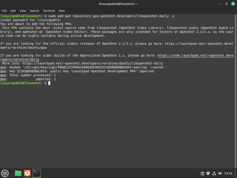 How to Install OpenShot on Linux Mint 22, 21 or 20 - LinuxCapable