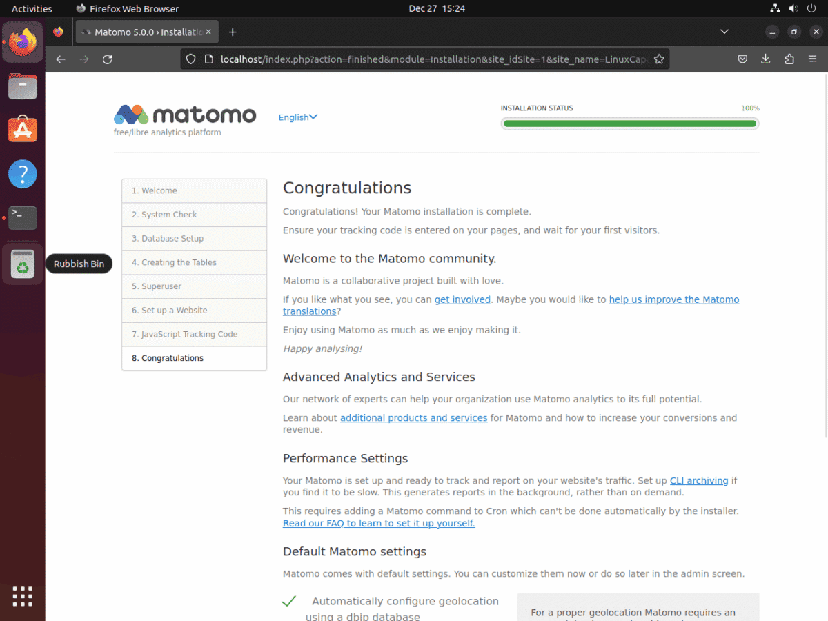 How to Install Matomo with Nginx on Ubuntu 26.04, 24.04 and 22.04 ...