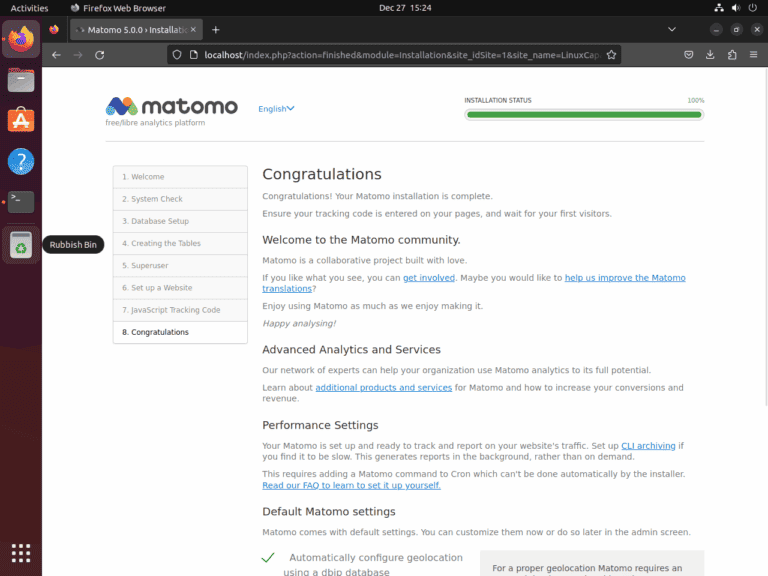 How to Install Matomo with Nginx on Ubuntu 26.04, 24.04 and 22.04 ...
