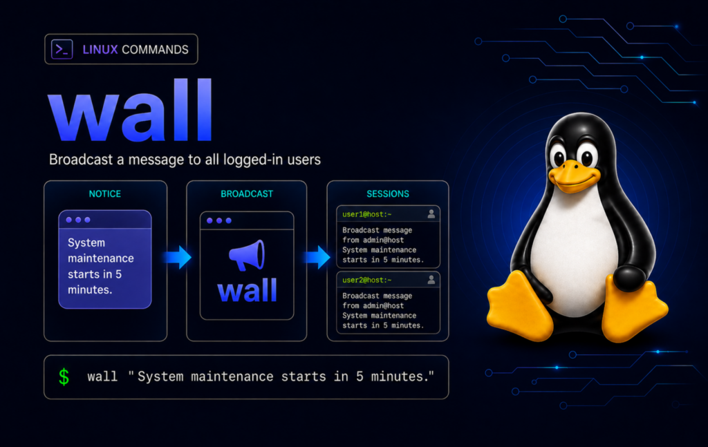 wall Command in Linux: Broadcast Terminal Messages - LinuxCapable